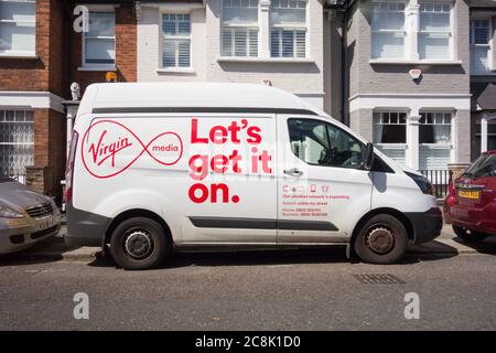 Virgin Media fibre broadband van in south London Stock Photo - Alamy