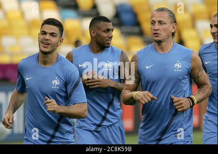 Hatem Ben Arfa, Yann M'Vila and Philippe Mexès During the Euro 2012 ...