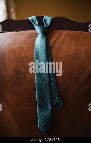 Blue men's business genuine leather money clip on a white surface ...