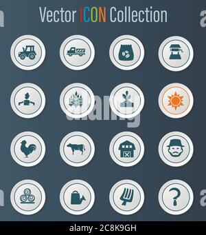 Isolated object of agriculture and farming symbol. Collection of ...