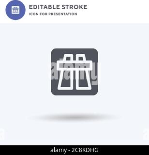 Motorway icon vector, filled flat sign, solid pictogram isolated on ...