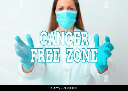 Text sign showing Cancer Free Zone. Business photo showcasing ...