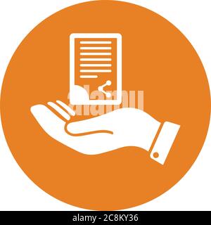 Document handover icon. Use for commercial, print media, web or any ...