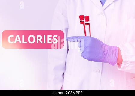 Handwriting text writing Calories. Conceptual photo an amount of food ...