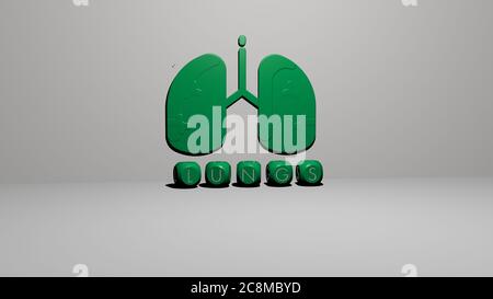 Human lungs and heart on abstract medical background. 3d illustration ...