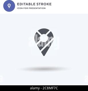 google map marker. Set of red location, localisation point, spot with ...