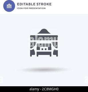 Beach Cabana icon vector, filled flat sign, solid pictogram isolated on ...