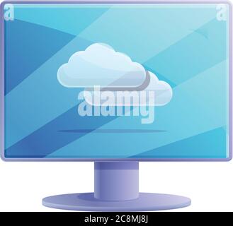 Remote access monitor icon. Cartoon of remote access monitor vector ...
