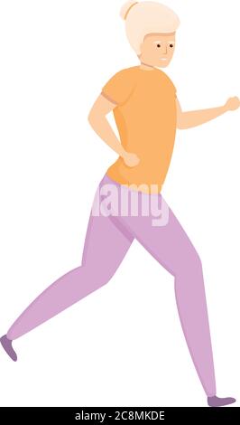 Cartoon grandma jogging on white background Stock Vector Image & Art ...