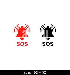 Sos icon emergency alarm button. SOS sign symbol lifebuoy rescue ...