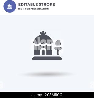 Hut icon vector, filled flat sign, solid pictogram isolated on white ...