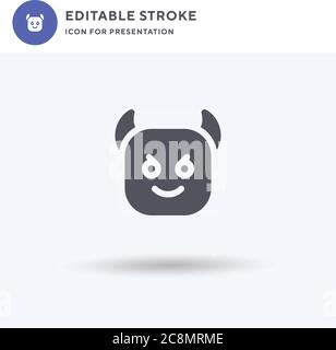 Devil icon vector, filled flat sign, solid pictogram isolated on white ...