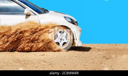 Rally racing car on dirt track Stock Photo - Alamy