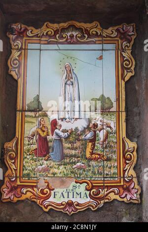 Religious Art, Tile, Our Lady of Fatima Stock Photo - Alamy