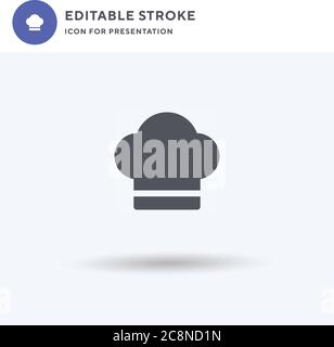 Chef hat solid flat white icons on round color backgrounds. 6 bonus ...