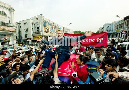 Virgin airlines boss Sir Richard Branson arriving at Lagos Airport in ...