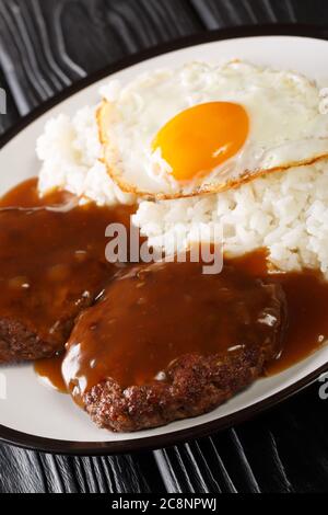 Loco Moco, traditional Hawaiian dish of teriyaki flavored ground beef ...