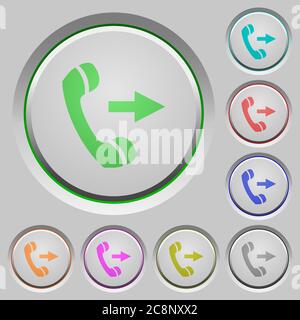 Set of call sunk push buttons. Well-organized layer, color swatch and graphic style structure ...