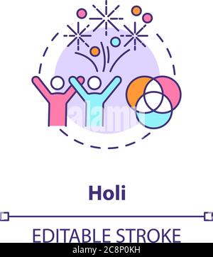 People with happy holi vector line concept Stock Vector Image & Art - Alamy