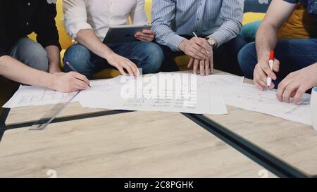 Business people discussing financial plan close up Stock Photo - Alamy