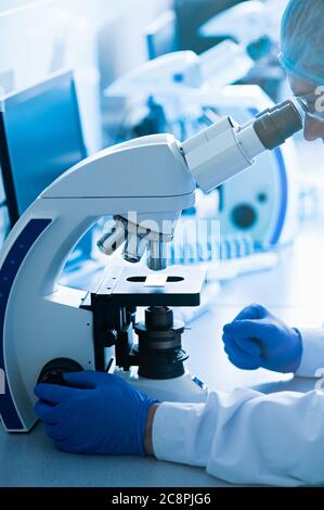 Cytological and morphological examination in the laboratory Stock Photo ...