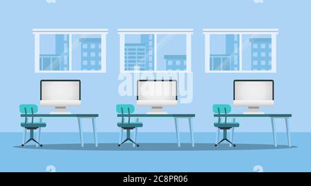 A empty computer classroom illustration Stock Vector Image & Art - Alamy