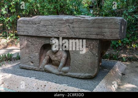 Altar 2 from the Olmec ruins of La Venta. Preclassic Period (700-400 B ...