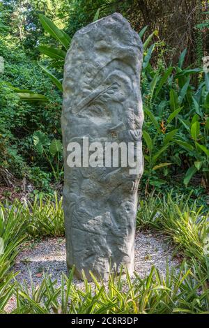 Monument 63, an Individual with Banner, Olmec sculpture, La Venta ...