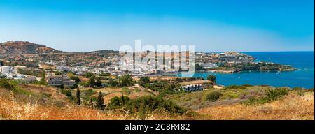 Panoramic view of the beautiful beach of Agia Theodoti on the island of ...