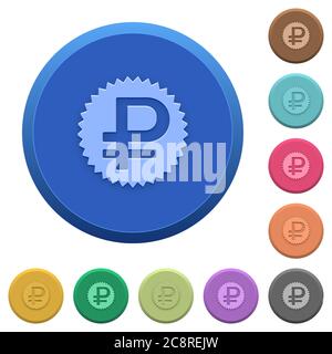 Set of round color embossed Ruble sign buttons Stock Vector Image & Art - Alamy