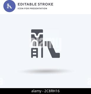 Slide icon vector, filled flat sign, solid pictogram isolated on white ...
