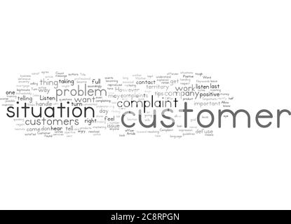 Customer complaint word cloud Stock Photo - Alamy