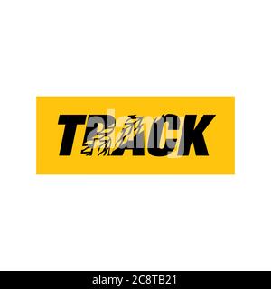 rock powerful sporty TRACK Lettering Typography logo design vector ...