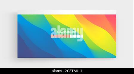 Loading process screen. Installing app or software. Progress loading bar. Abstract background ...