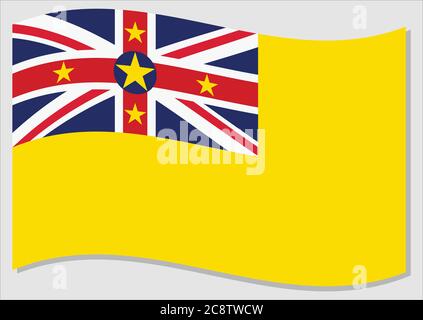Niue island official national flag, New Zealand, vector illustration ...