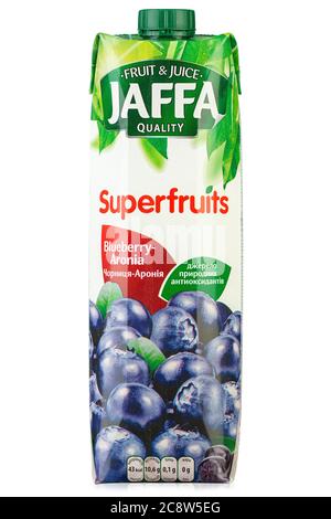 Ukraine, Kyiv - June 14. 2020: Jaffa orange juice packaged. on white ...