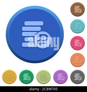 Set of round color embossed Ruble sign buttons Stock Vector Image & Art ...