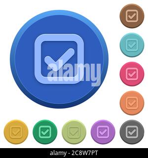 Set of round color embossed checkbox buttons Stock Vector Image & Art - Alamy