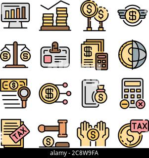 Budgeting linear icons set. Planning, Savings, Expenses, Income, Frugal ...