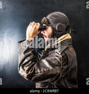 an young aviator old style Stock Photo - Alamy