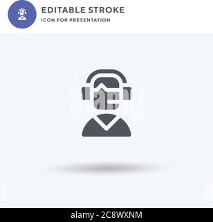 Commentator icon vector, filled flat sign, solid pictogram isolated on ...