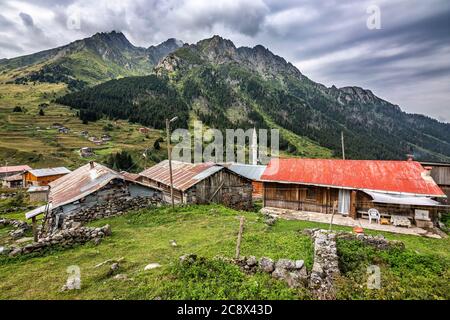 Traditional stone houses and misty landscapes of Trovit and Elevit ...