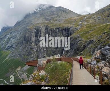 View on mountain massif Trolltindene, Troll wall Trollveggen, the ...