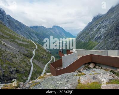 View on mountain massif Trolltindene, Troll wall Trollveggen, the ...