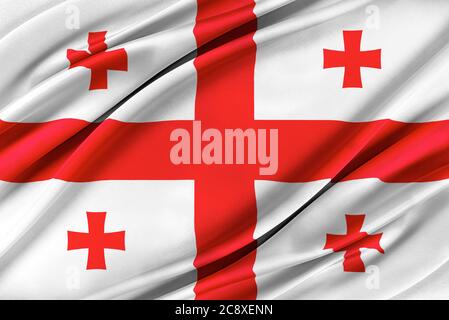 Colorful Georgia flag waving in the wind Stock Photo - Alamy