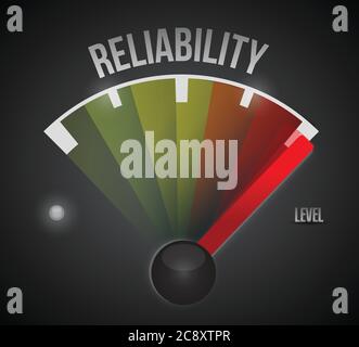 Confidence level measure meter from low to high, concept illustration ...