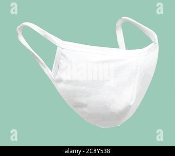 White Face Mask side view, Blank fabric mask 3D rendering isolated on ...