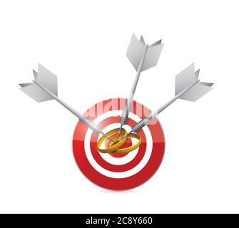 target in heart shape over white background, vector illustration Stock ...
