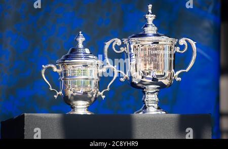 US Open Winners Trophies during the draw ceremony at the 2019 US Open ...