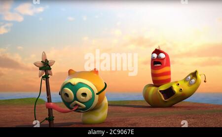 THE LARVA ISLAND MOVIE, from left: Yellow, Red, Clara, 2020. © Netflix ...